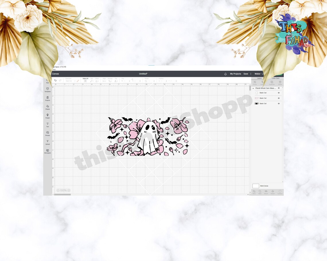 Floral Ghost Can Glass Wrap Svg Halloween Can Glass Svg 16 - Etsy