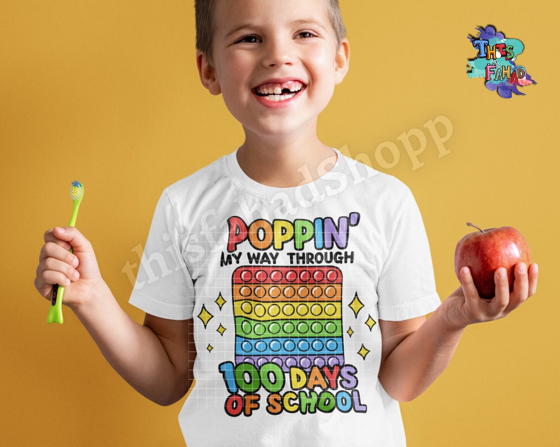 Poppin My Way Through 100 Days of School SVG 100th Day of | Etsy