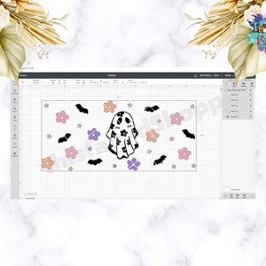 Daisy Ghost Can Glass Wrap Svg, Floral Ghost SVG, Halloween Can Glass ...
