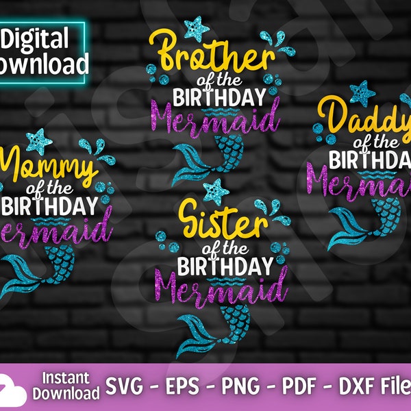 Mermaid Birthday Svg - Etsy