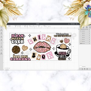 Chisme Book Can Glass Wrap Svg, Cafecito Y Chisme Can Glass Svg, 16 Oz ...