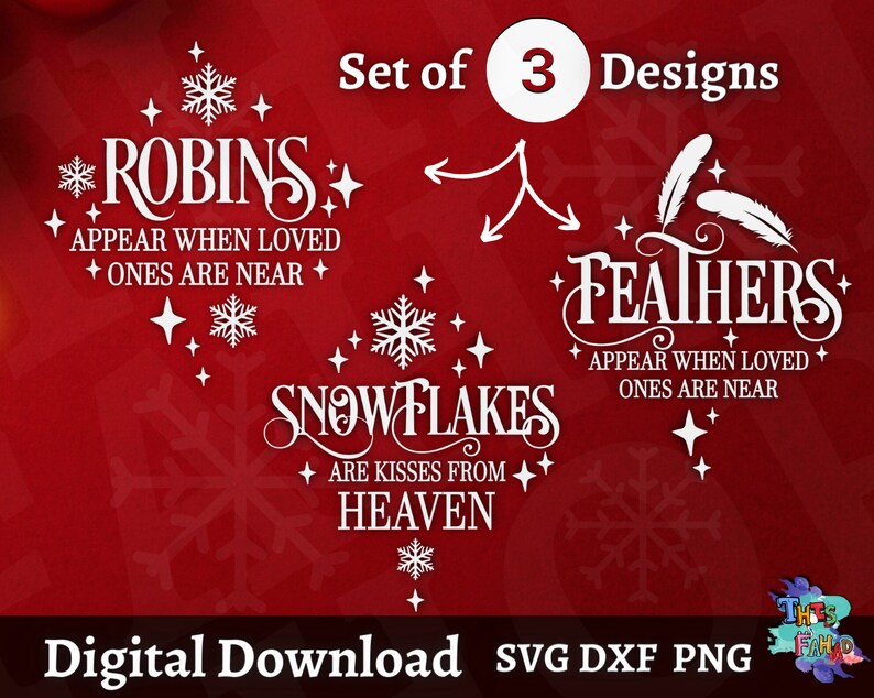 Memorial SVG Bundle Feathers Appear SVG Snowflakes Are - Etsy