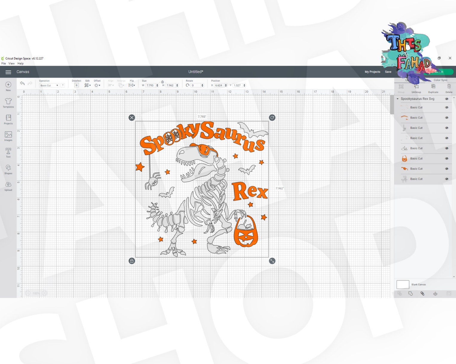 Spooky Saurus Rex Svg Dinosaur Skeleton Svg Halloween | Etsy