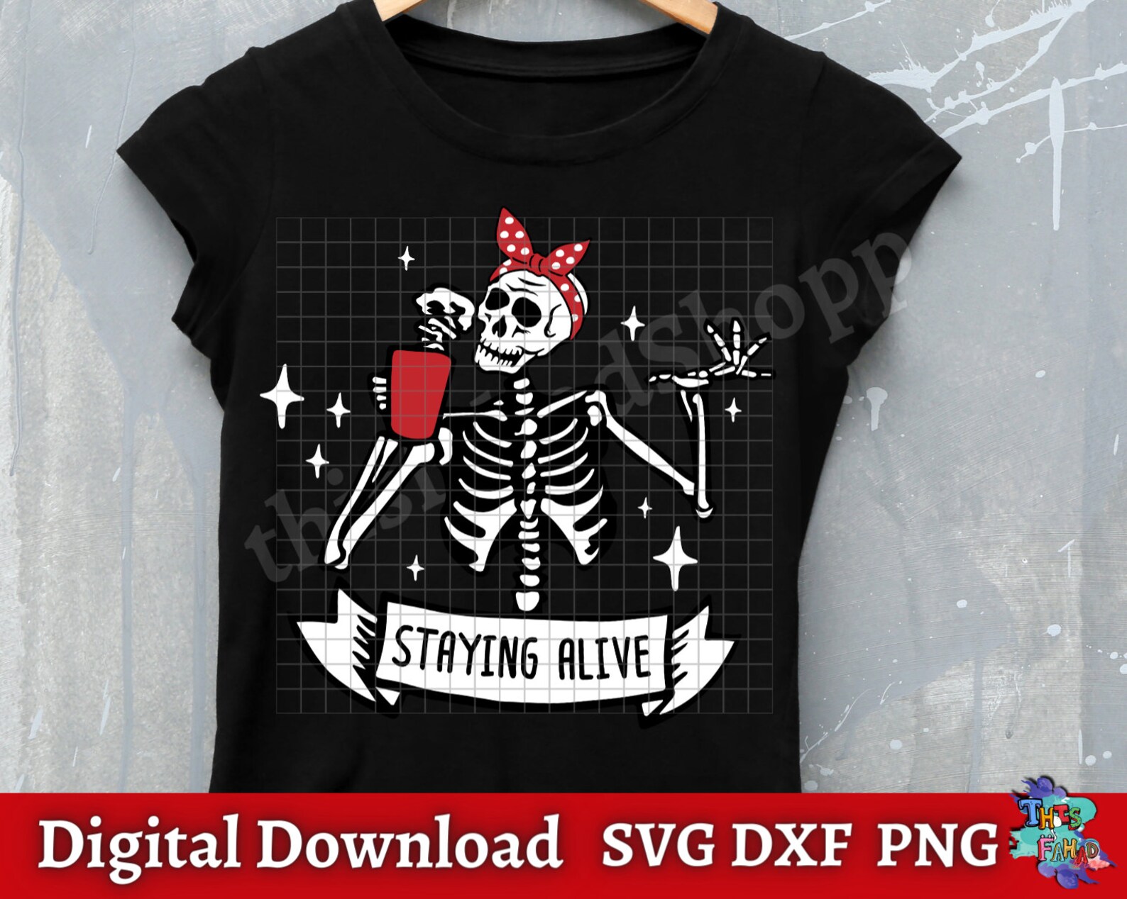 Staying Alive SVG, Funny Halloween Svg Shirt Design, Skeleton Coffee ...