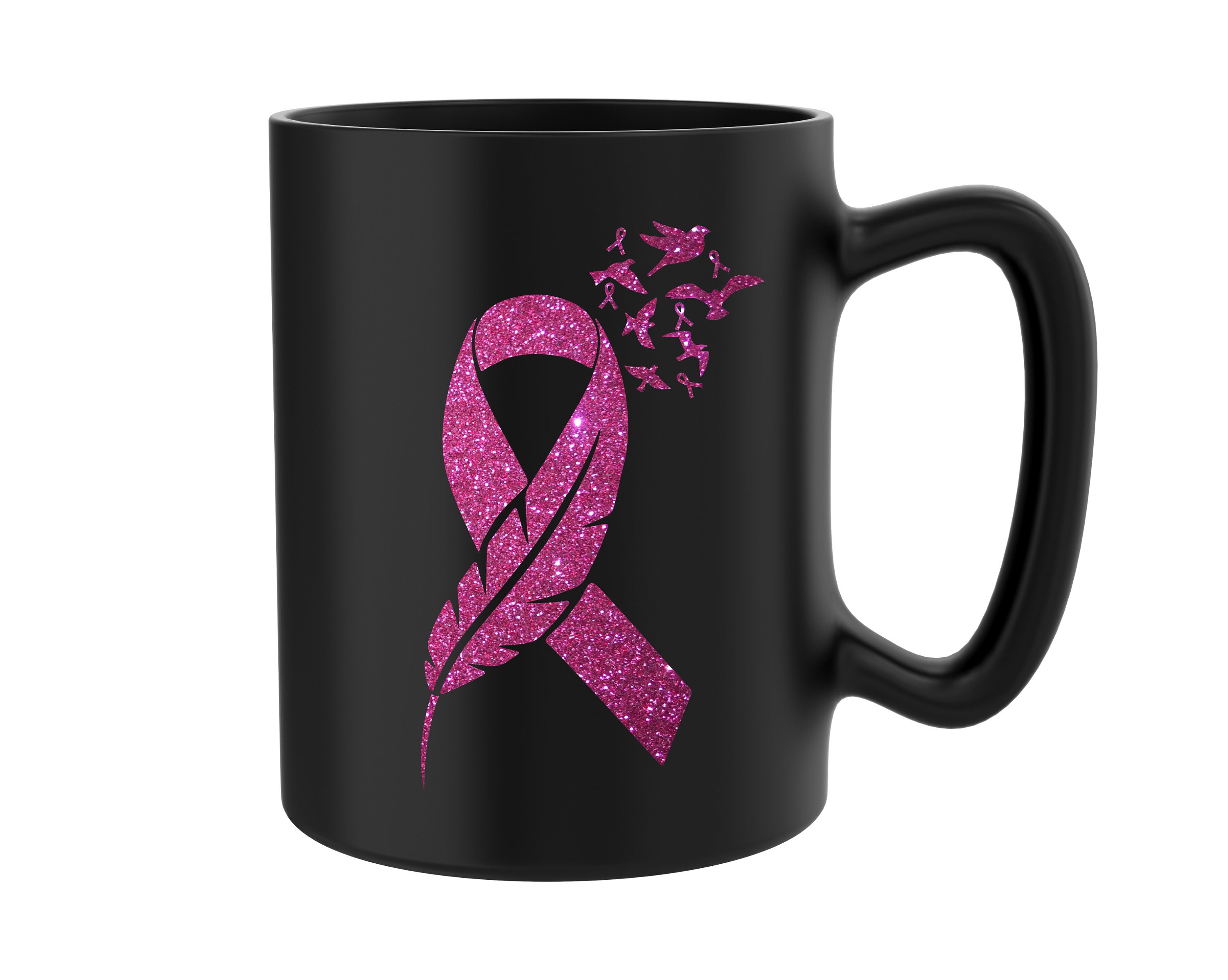 Feather Pink Ribbon SVG Breast Cancer Svg Ribbon Feather and - Etsy ...