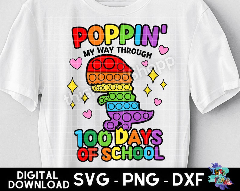 Poppin My Way Through 100 Days of School SVG 100 Days of - Etsy
