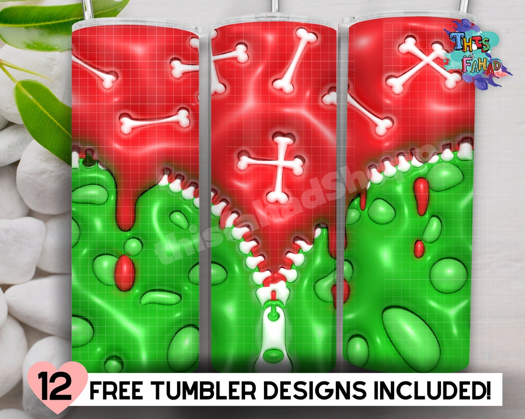 3D Inflated Blood Dripping Tumbler Wrap, Spooky Season PNG, Puff ...