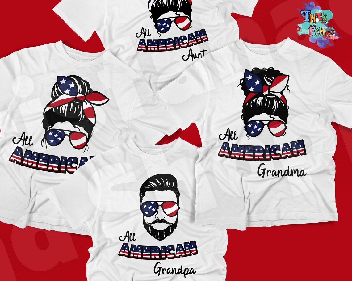 All American HUGE Family Bundle SVG Fourth of July SVG 4th - Etsy