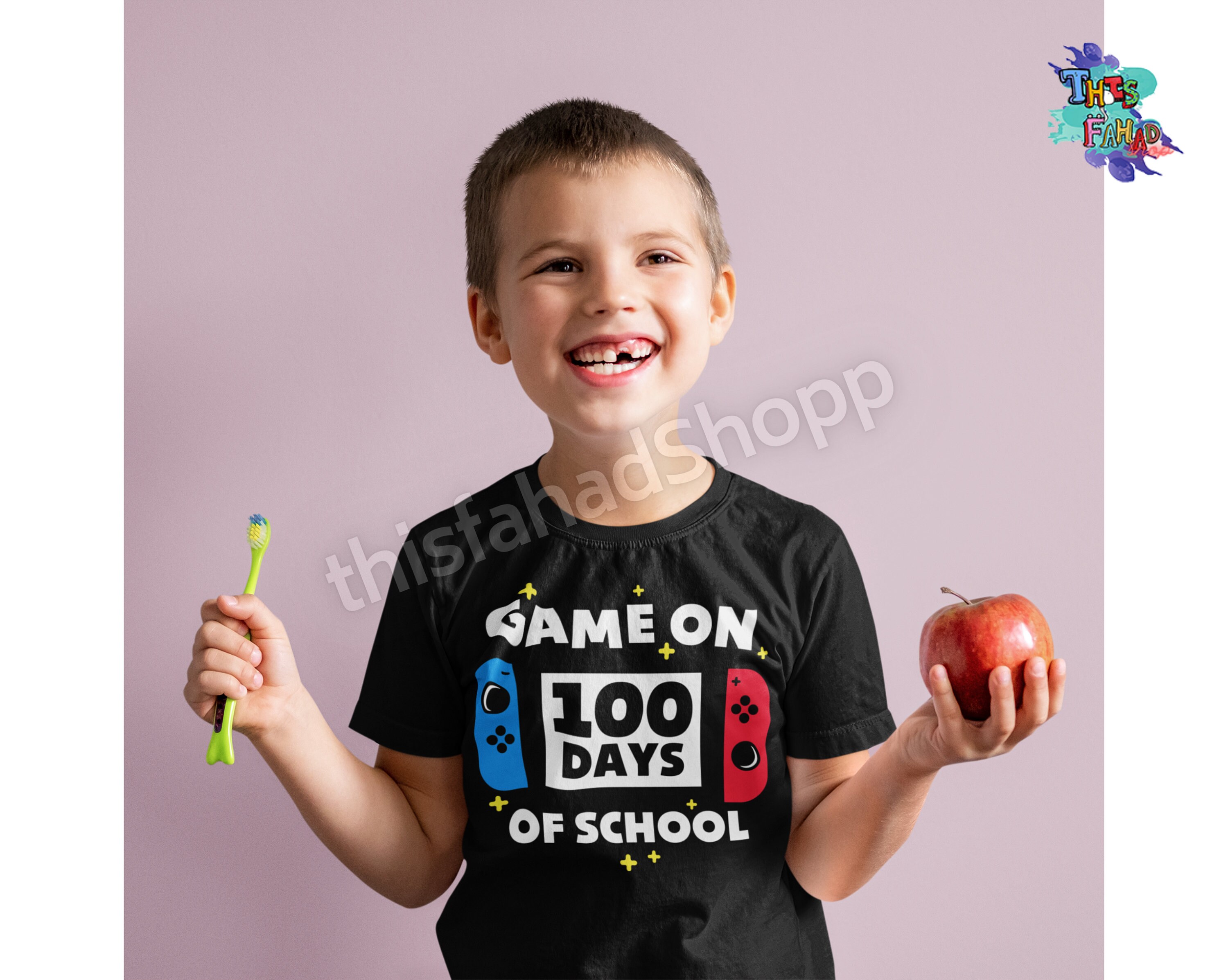 100 Days of School SVG, Game on 100 Days of School Svg, Boy Level 100 ...