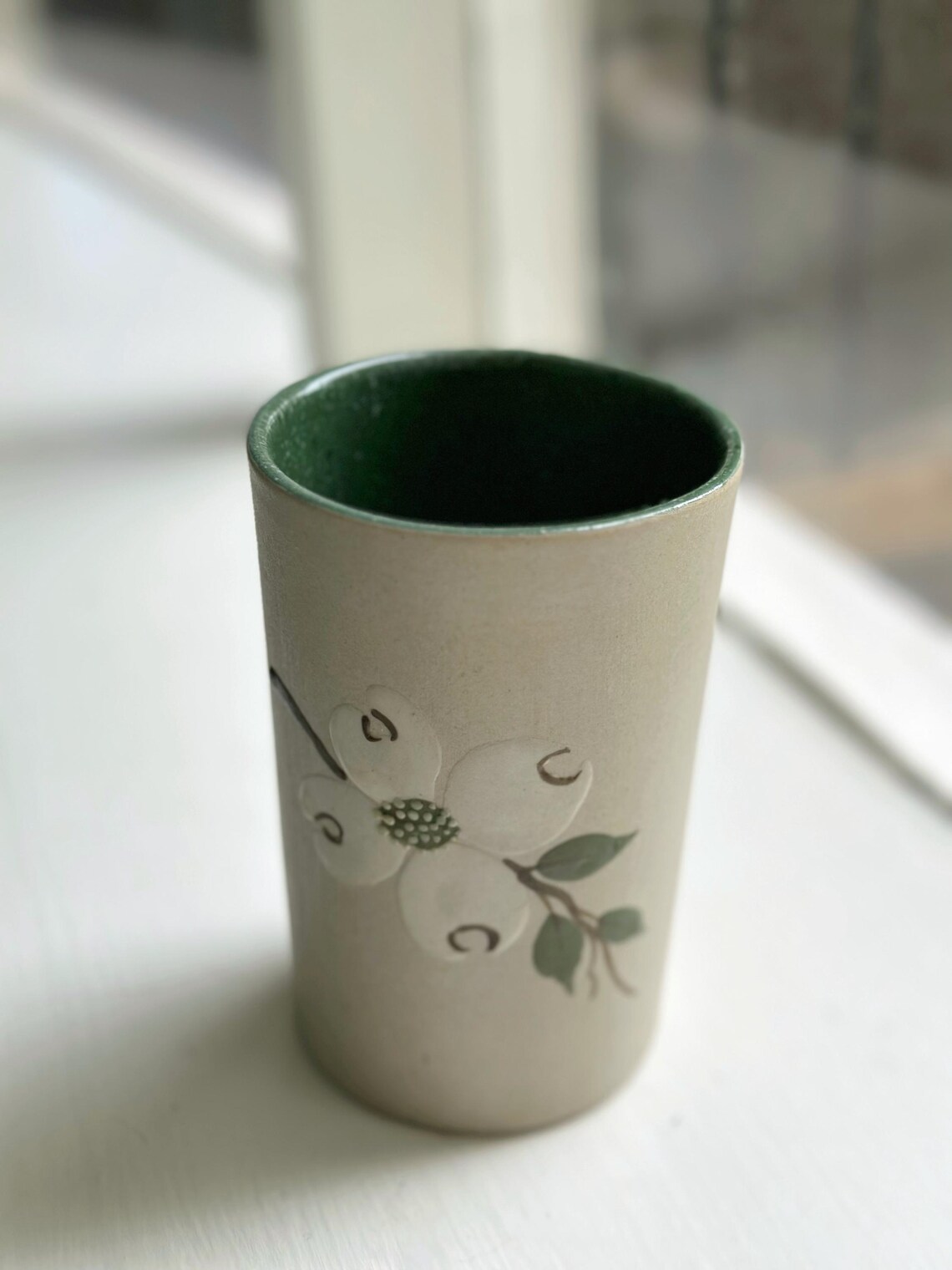 Vintage Hand-painted Ceramic Glasses | Set of 4 | Dogwood Flower Design ...