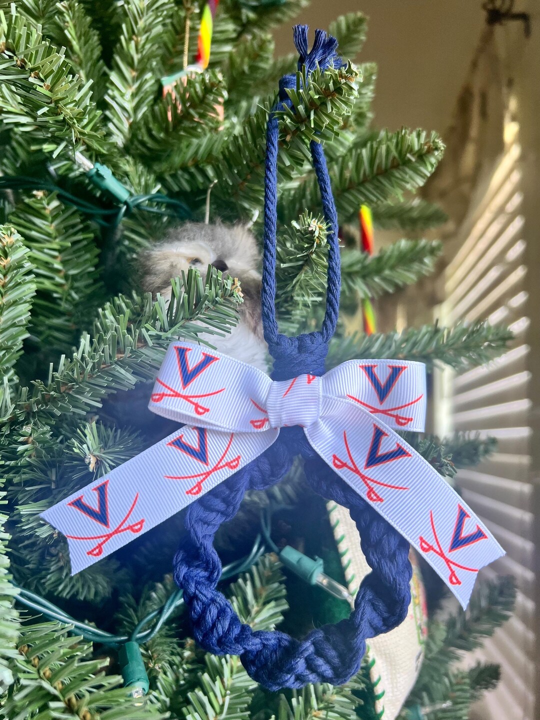 Handmade University of Virginia (UVA) Macrame Ornament - Etsy