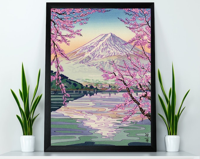Japanese Art Wall Decor Japan Mount Fuji Wall Art Abstract Japanese Art Japanese Art Print Fuji ...