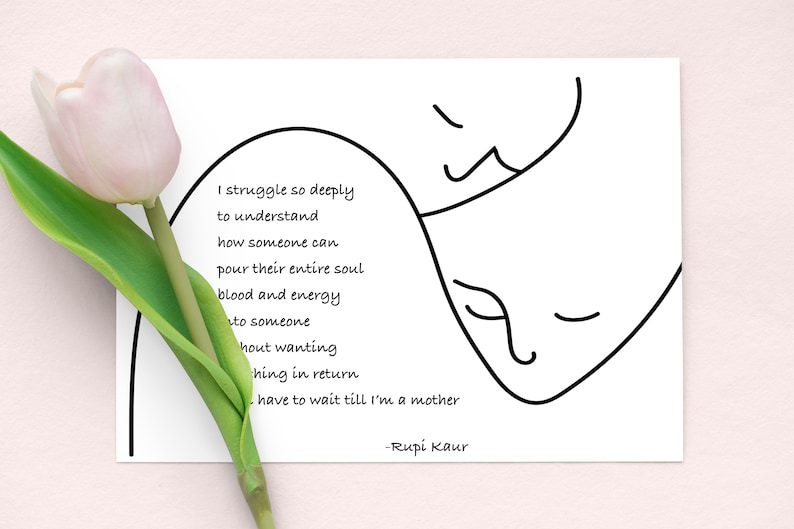 Rupi Kaur Poem, Mothers Day Gift, Poem for Mum, Gift for Mum, Gift From Children, Mum Birthday ...