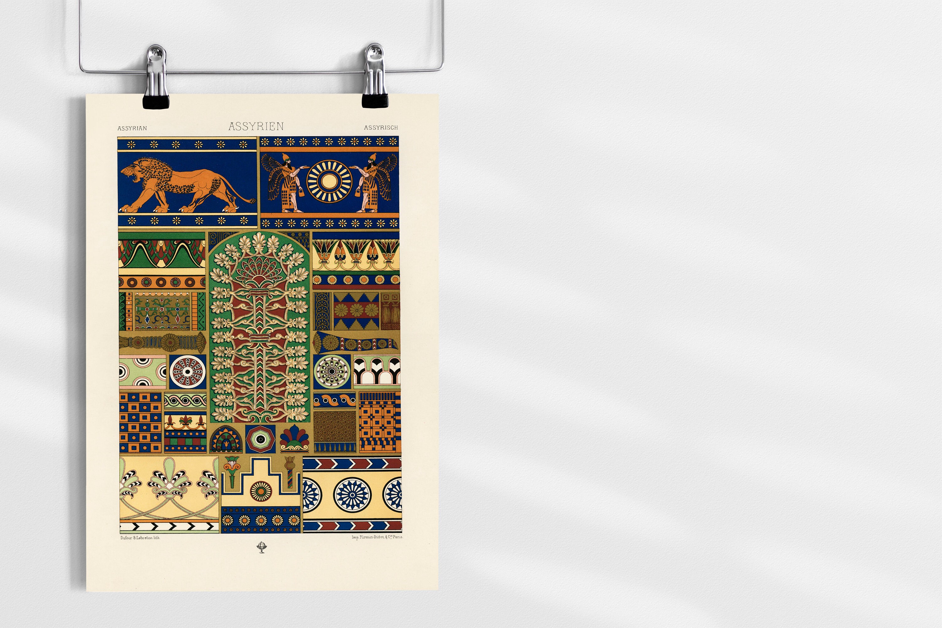 Assyrian Pattern From L'ornement Polychrome by Albert Racinet ...