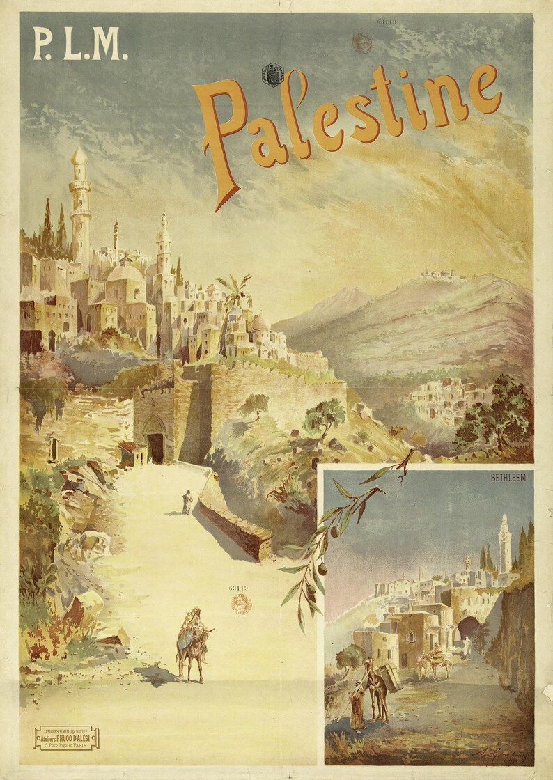 Vintage Palestine Poster Palestine Travel Poster Vintage Middle East ...