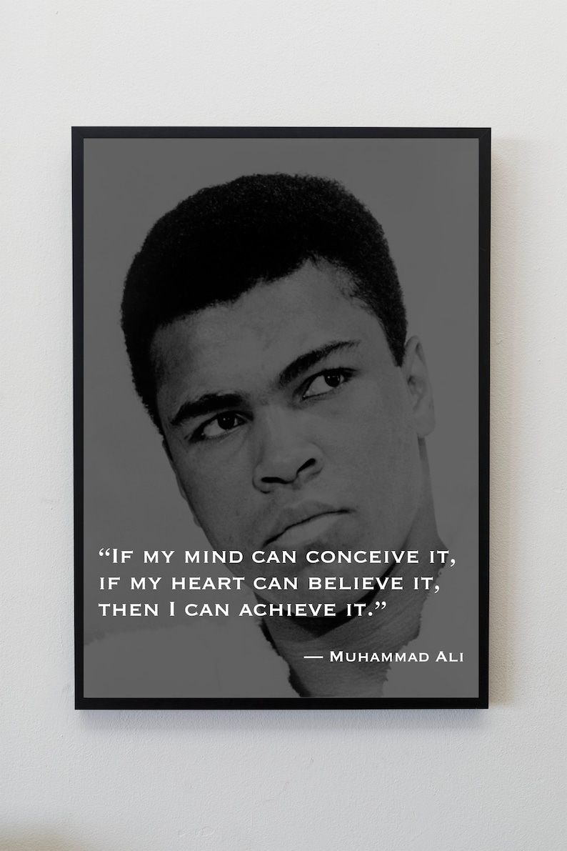 Muhammad Ali Quote Poster Print Motivational Wall Art Inspirational Art ...