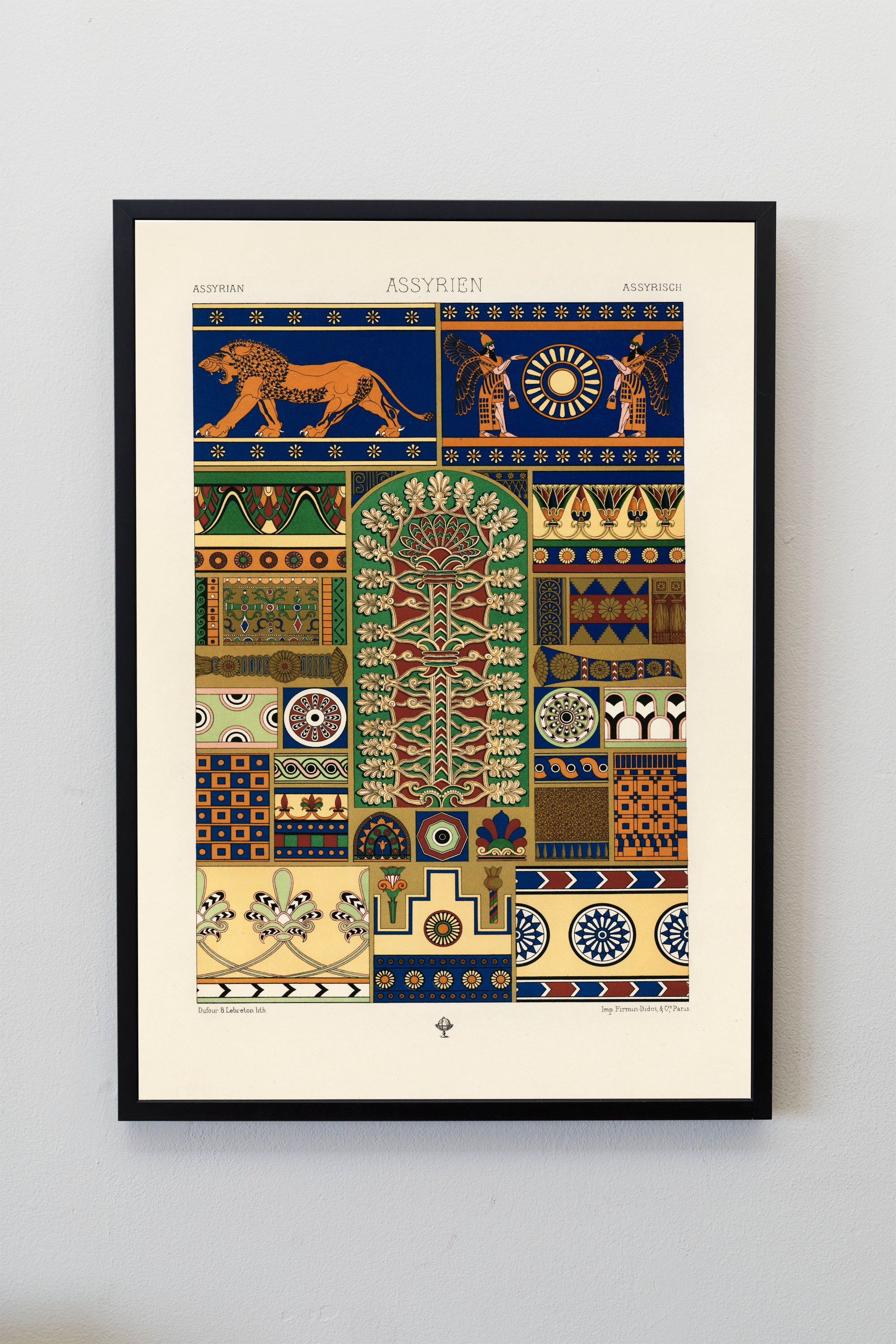 Assyrian Pattern From L'ornement Polychrome by Albert Racinet ...