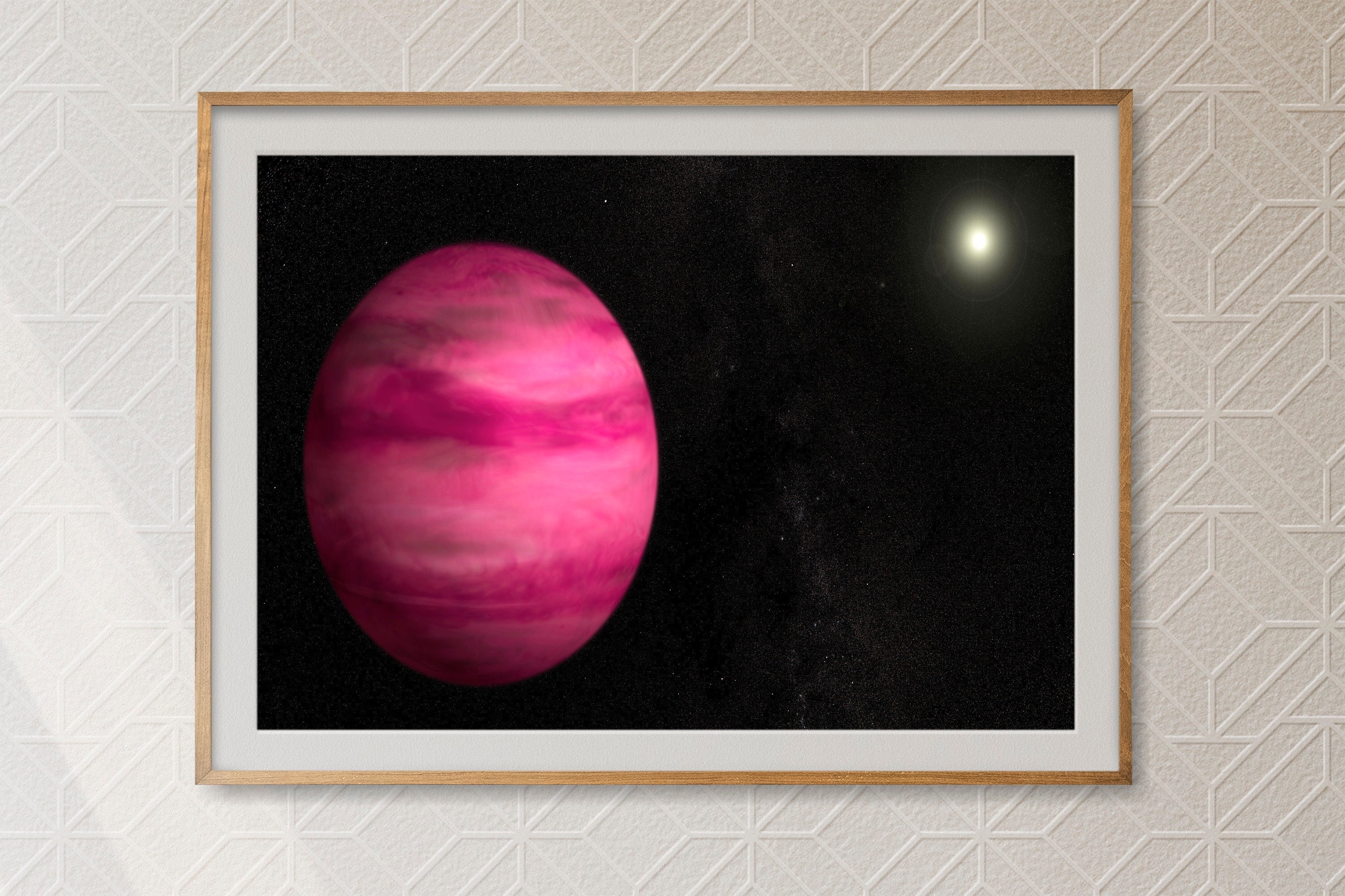 NASA Pink Exoplanet Space Poster Illustration Print Wall Hanging Decor ...