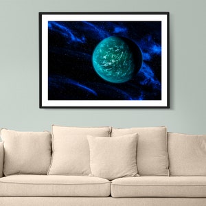 Planet Kepler-22b Space Poster Illustration Print Wall Hanging - Etsy