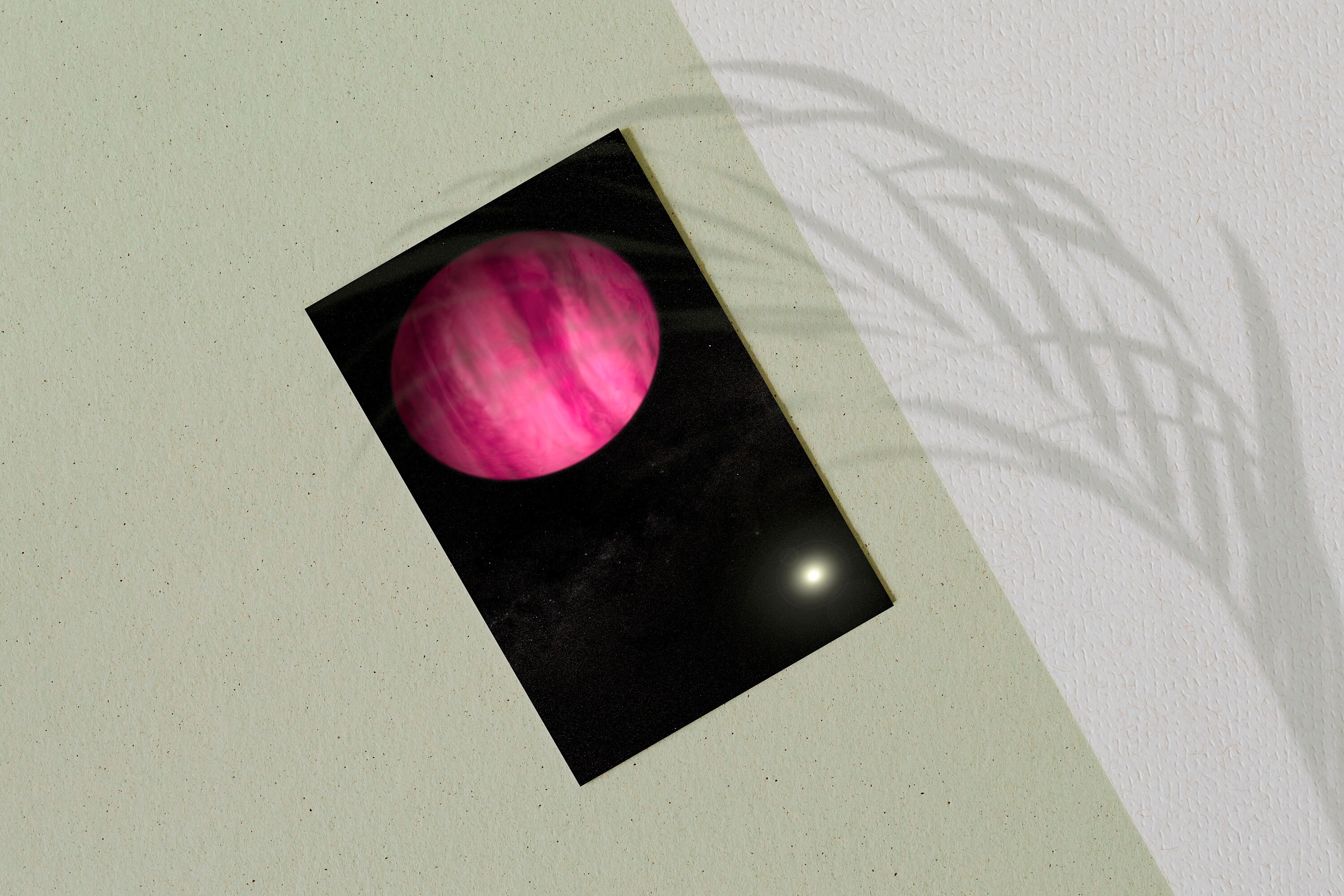 NASA Pink Exoplanet Space Poster Illustration Print Wall Hanging Decor ...