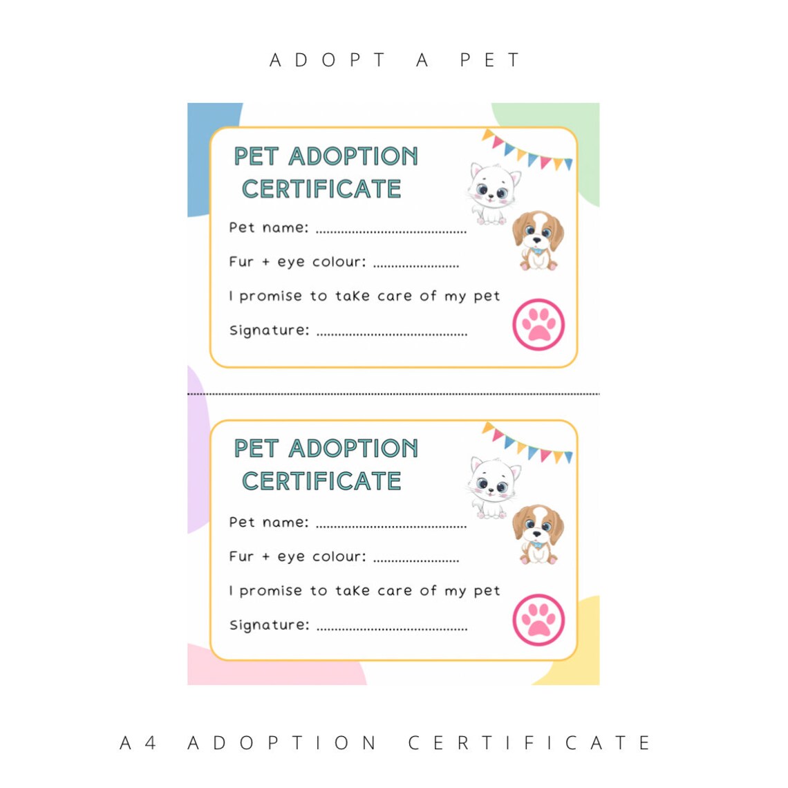Adopt a Pet Party Printables - Etsy