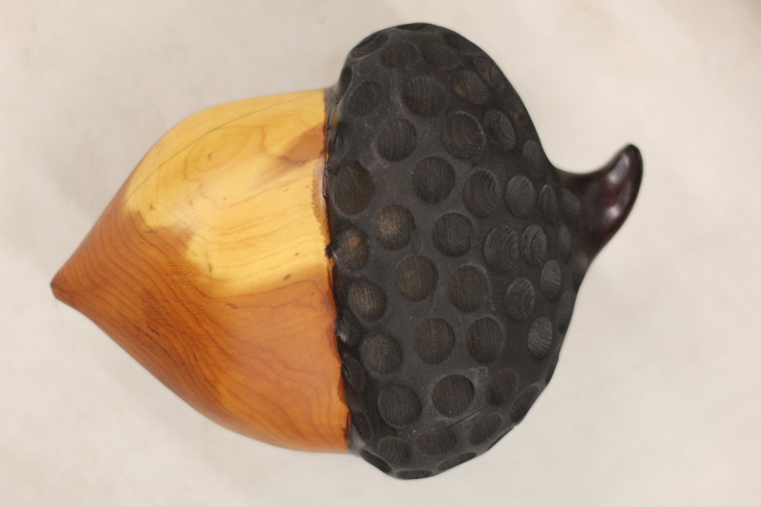 Hand-carved Wooden Acorn - Etsy