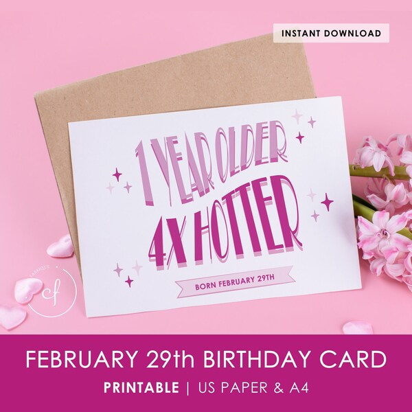 Leap Year Birthday Card Printable - Etsy