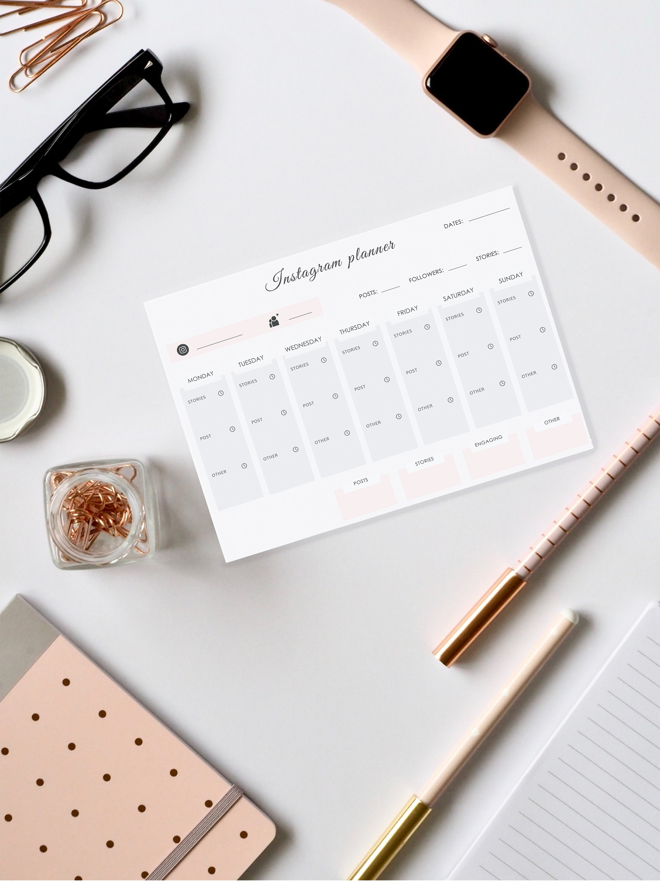 Weekly Instagram Content Planner Printable - Etsy