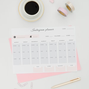 Weekly Instagram Content Planner Printable - Etsy