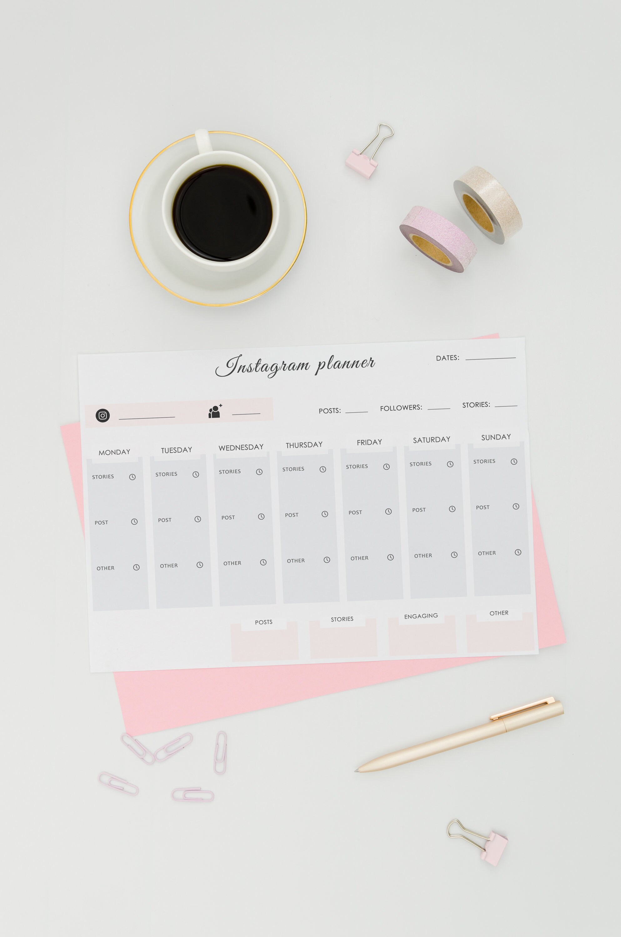Weekly Instagram Content Planner Printable - Etsy