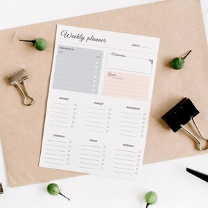 Productivity Weekly Planner Printable Art Plan Your Week High - Etsy