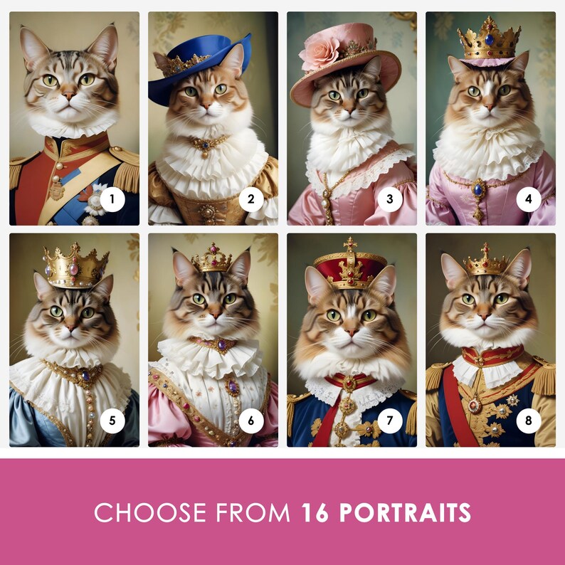 Custom Royal Cat Portrait: Renaissance Pet Art (digital Download) - Etsy