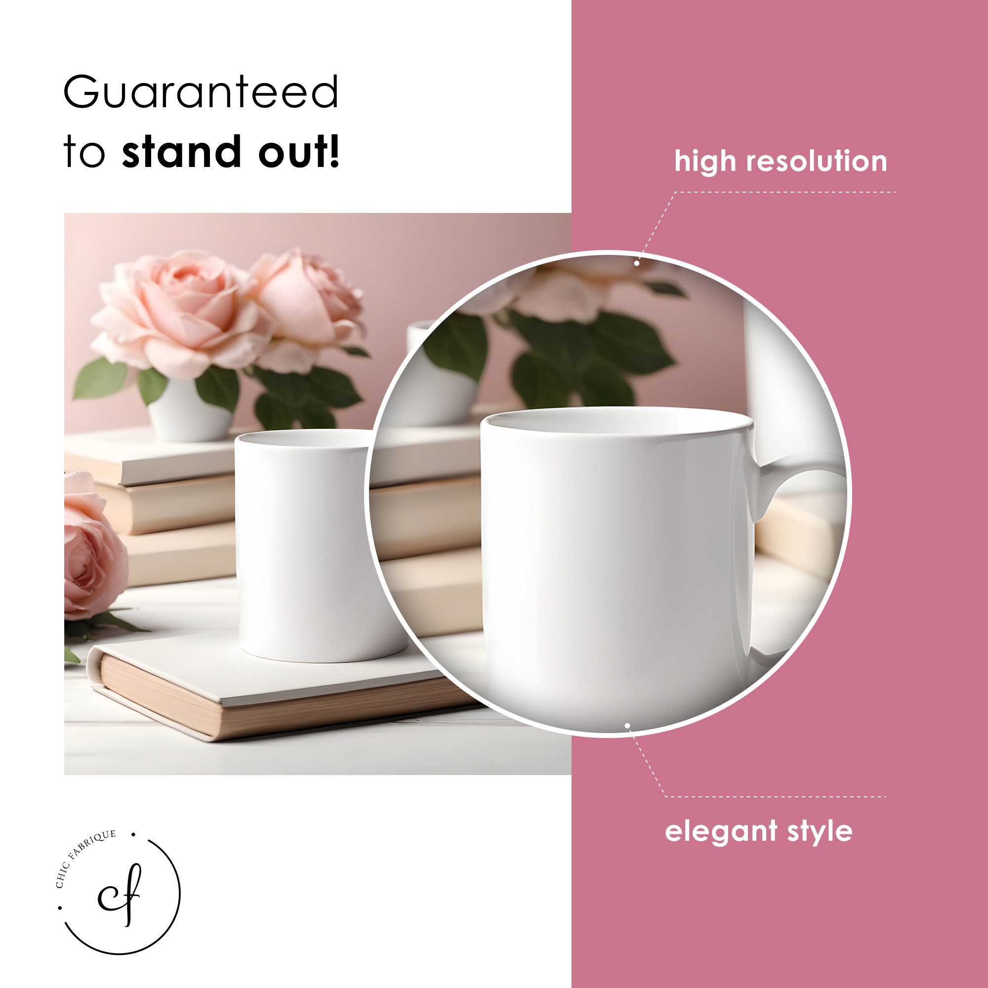 White Mug Mockup, Printify Mug Mockup, White Mug 11oz Mockup, PSD Figma Canva, Styled Stock ...