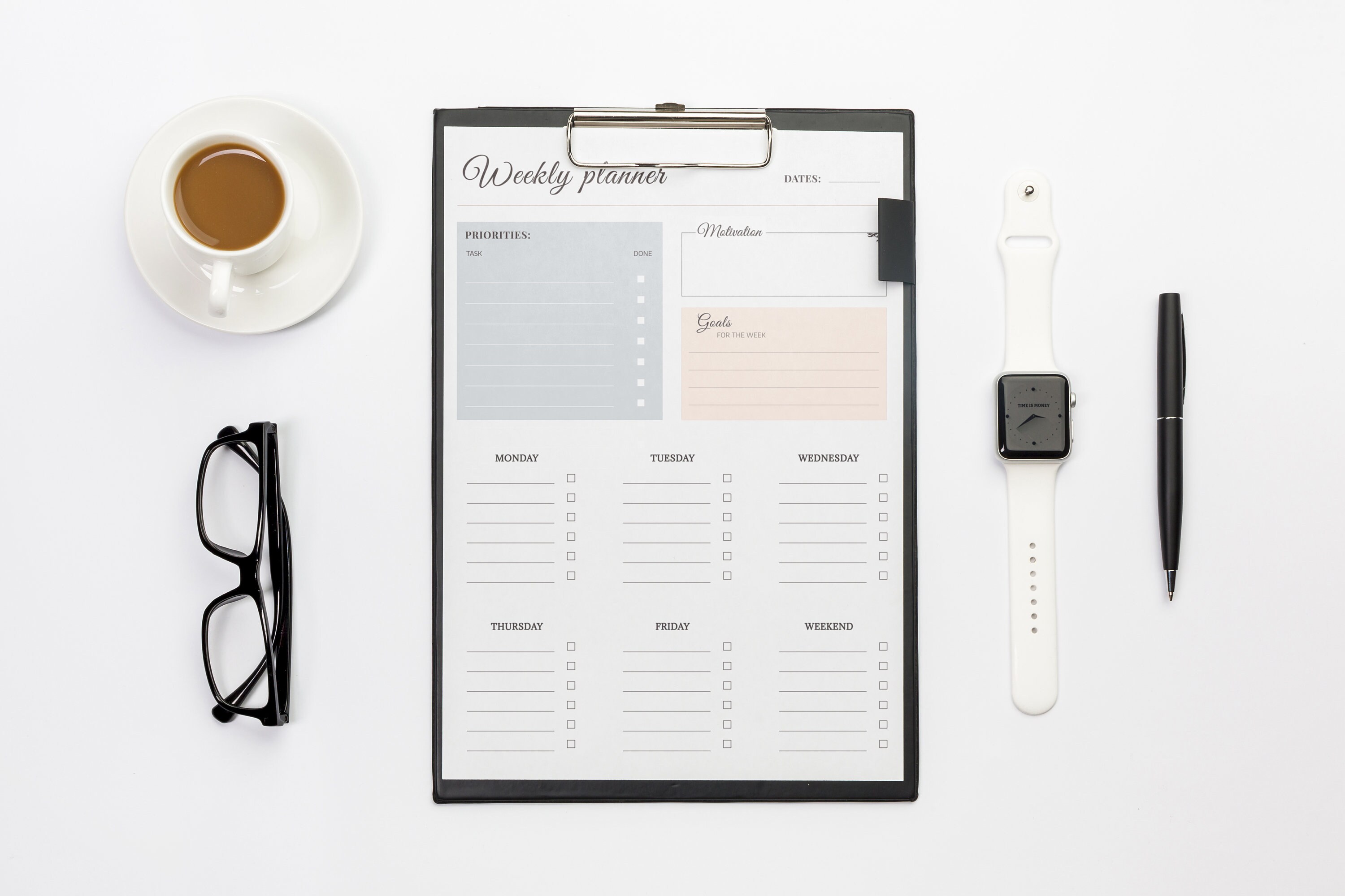 Productivity Weekly Planner Printable Art Plan Your Week High - Etsy