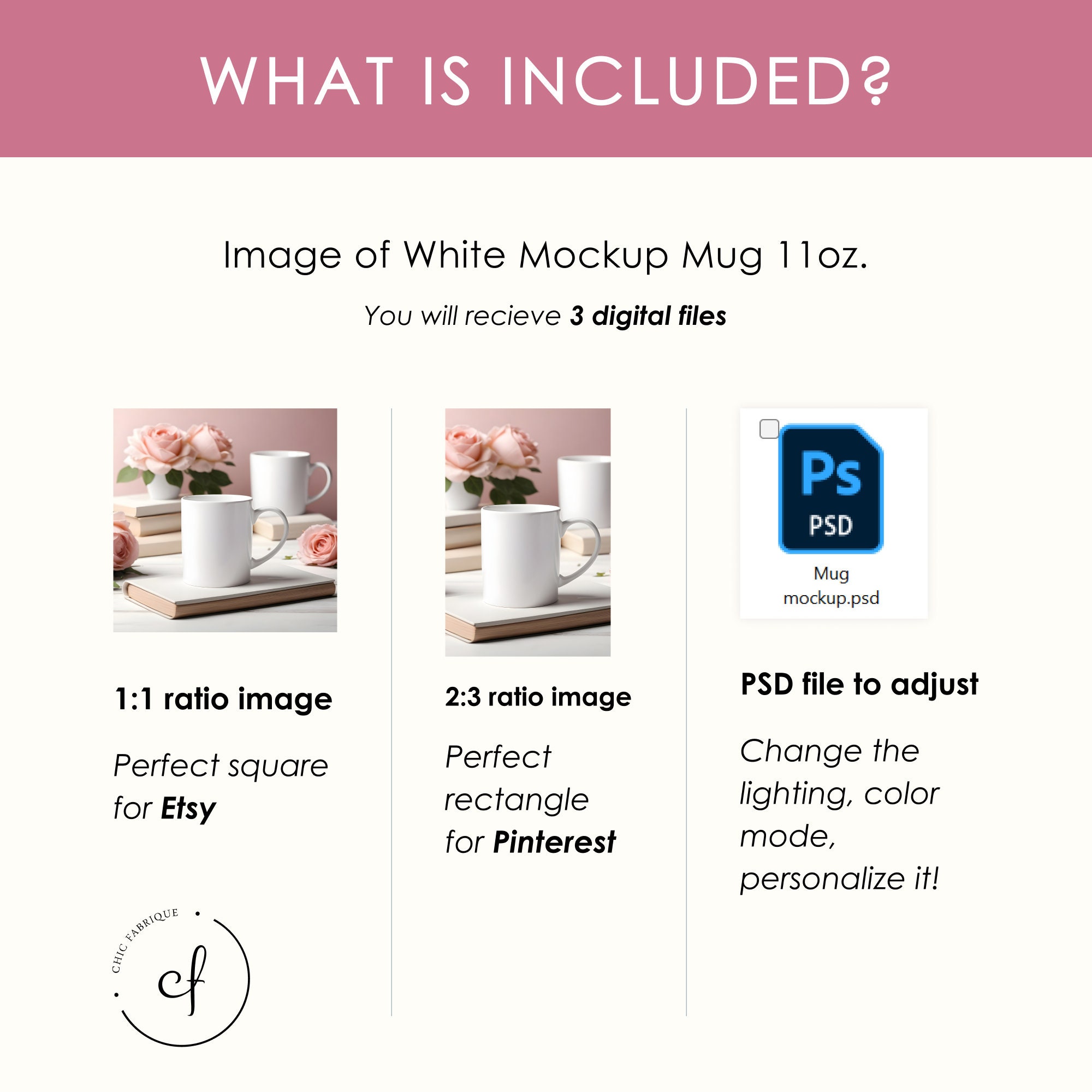 White Mug Mockup, Printify Mug Mockup, White Mug 11oz Mockup, PSD Figma Canva, Styled Stock ...