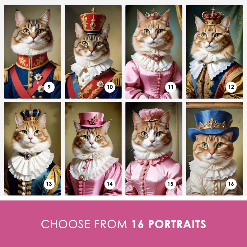 Custom Royal Cat Portrait: Renaissance Pet Art (digital Download) - Etsy