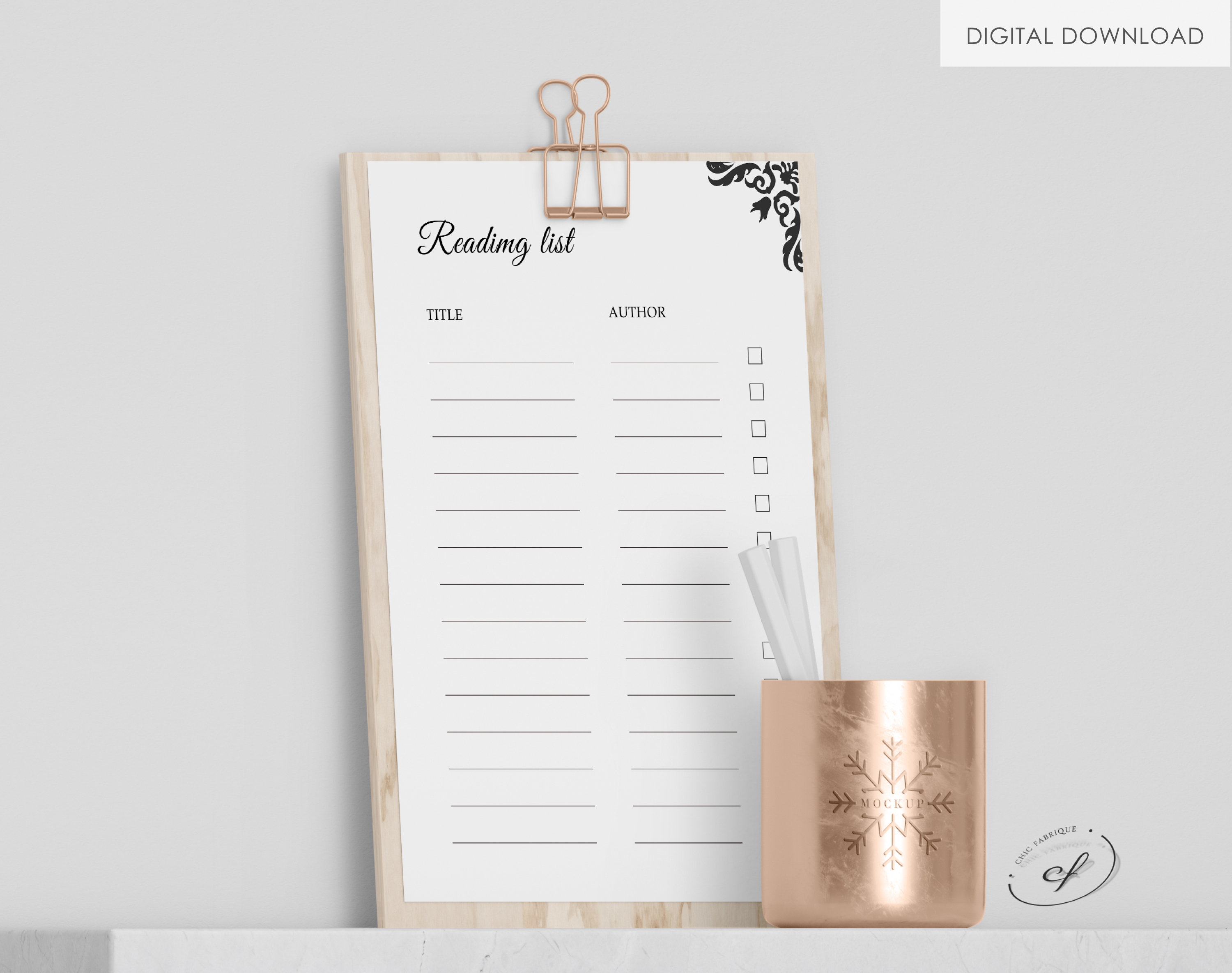 Books to Read Printable Planner, Reading List Digital Download ...