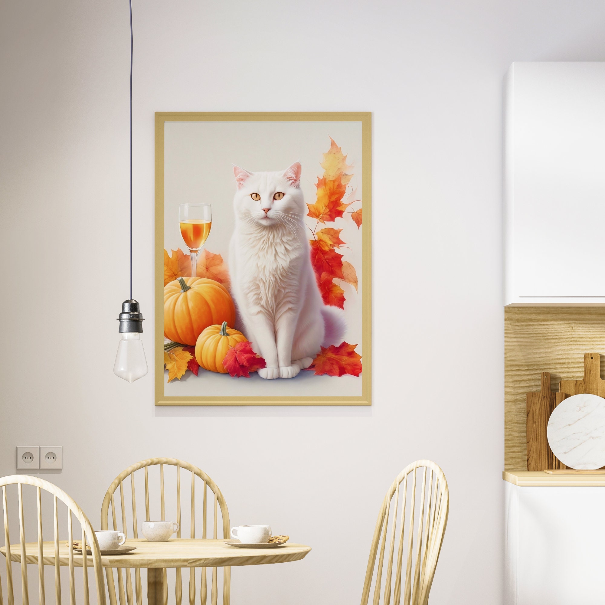 Halloween Cat Art Wall Printable Gift for Cat Lovers Cat - Etsy