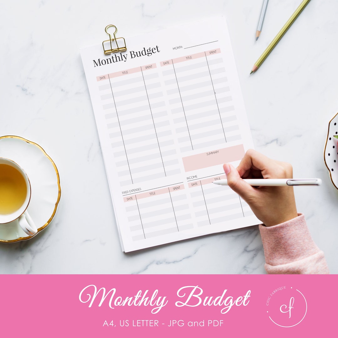 Monthly Budget Planner Financial Organizer Personal Finance Tracker ...