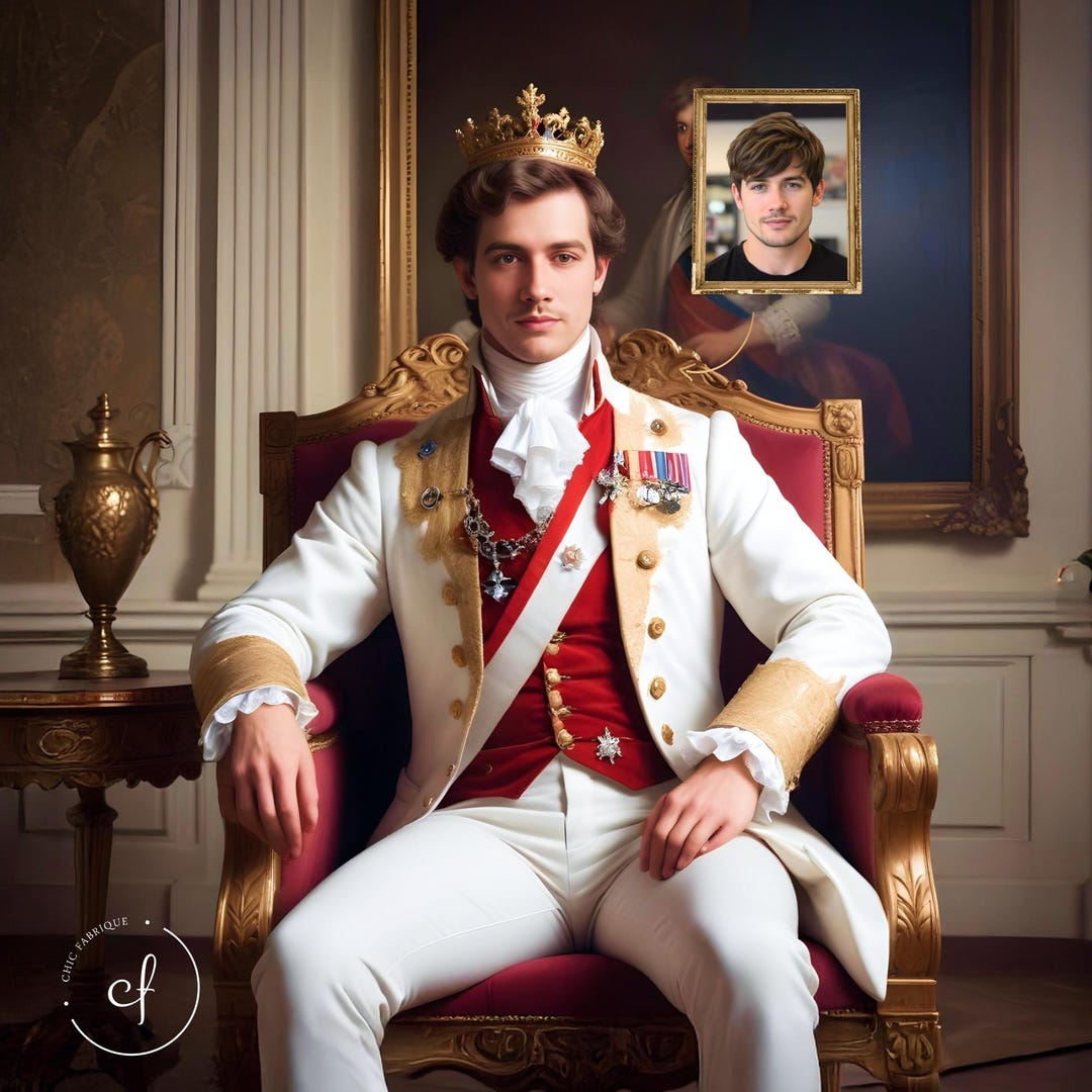 Personalized Royal King Portrait From Photo, Custom Gift-portrait ...