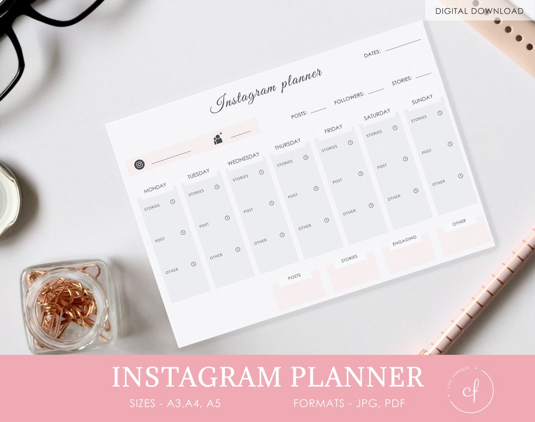 Weekly Instagram Content Planner Printable - Etsy