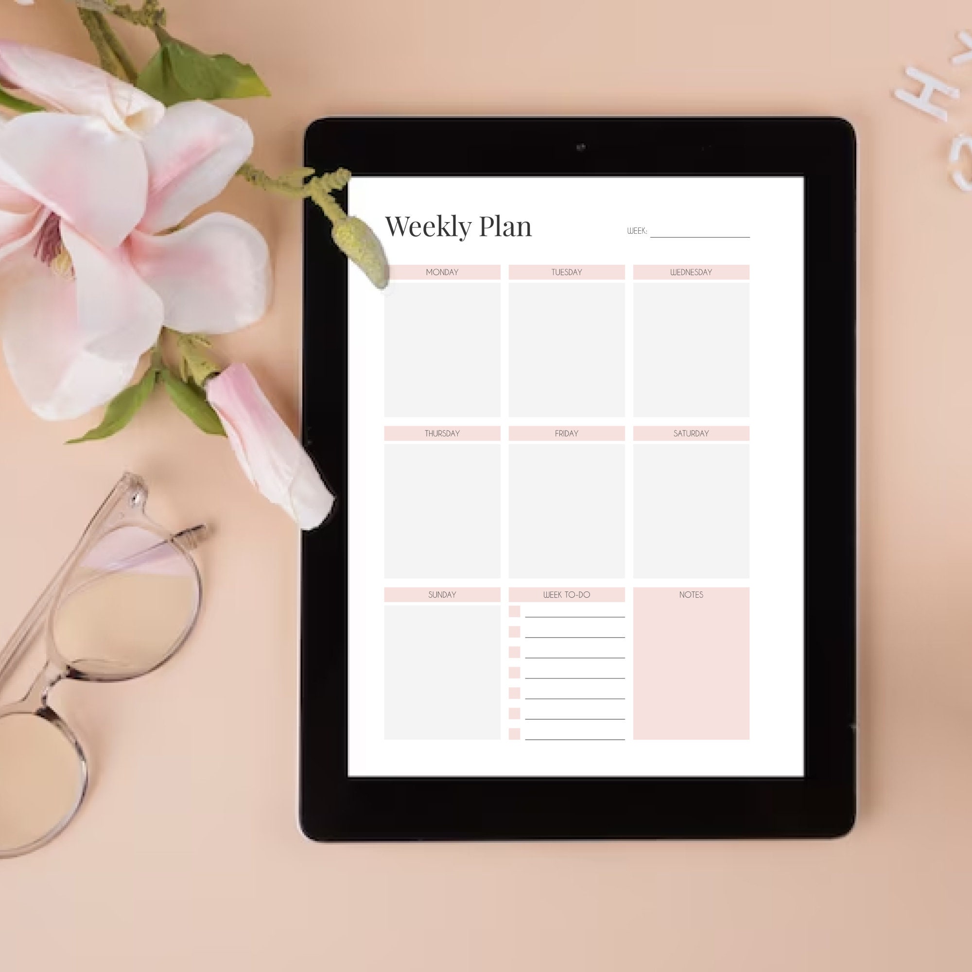 Weekly Planner Page Printable and Digital Weekly Planner Undated ...