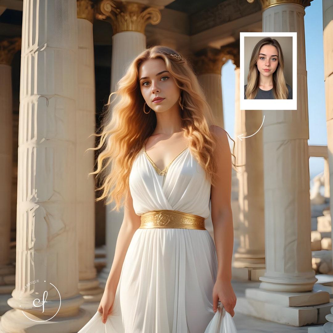 Greek Goddess Personalized Portrait, Royal Portrait From Photo ...