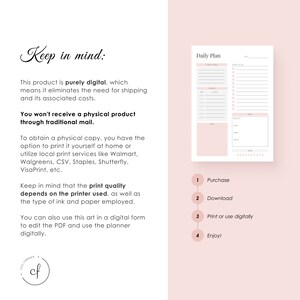 2023 Daily Planner Printable and Digital, Minimal Elegant One Page ...