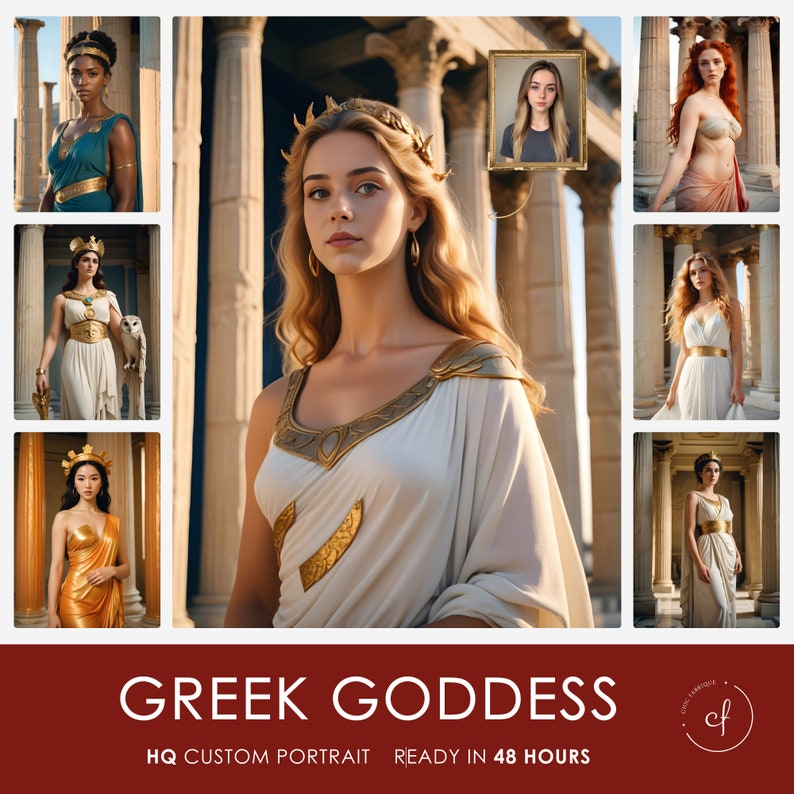 Greek Goddess Personalized Portrait, Royal Portrait From Photo ...