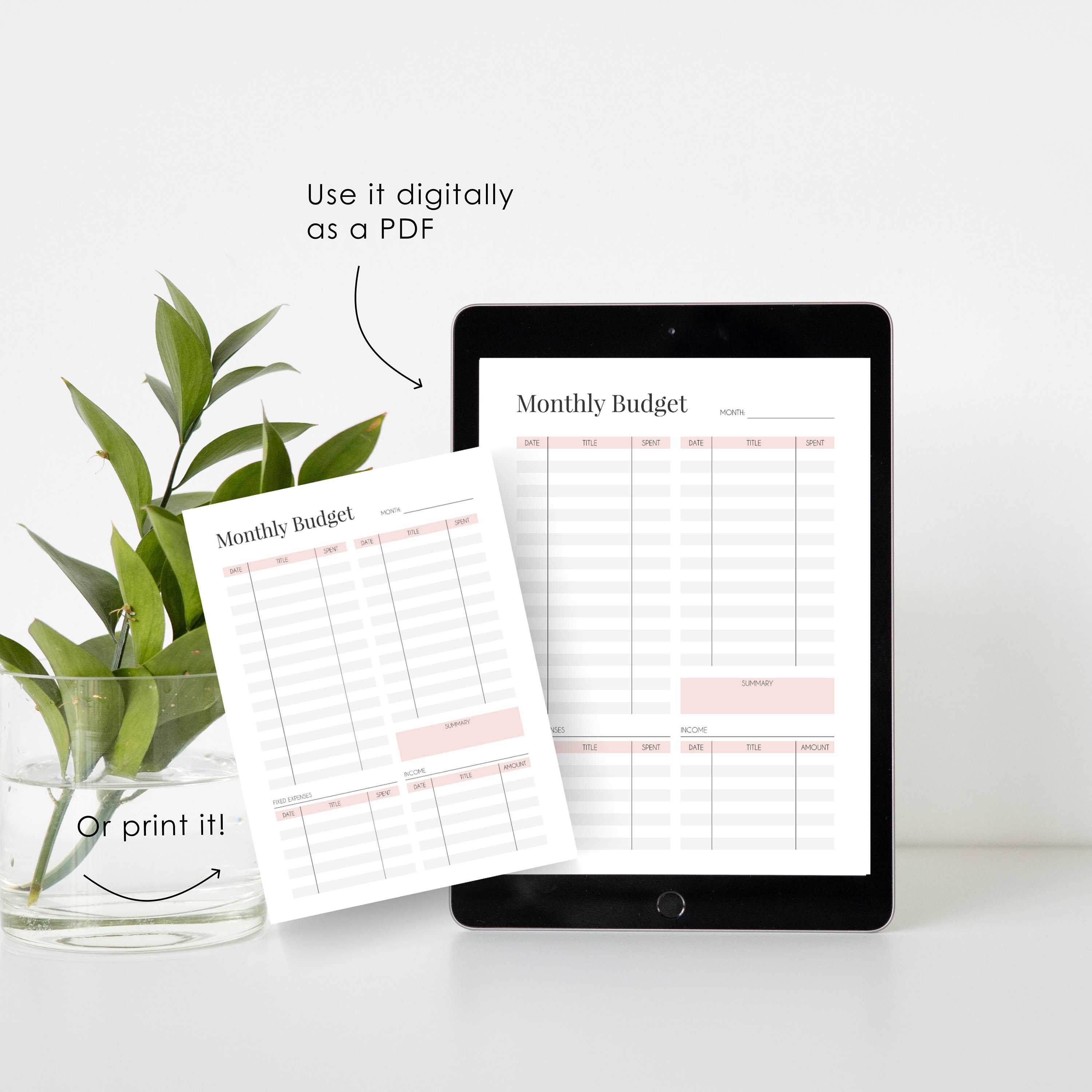 Monthly Budget Planner Financial Organizer Personal Finance Tracker ...