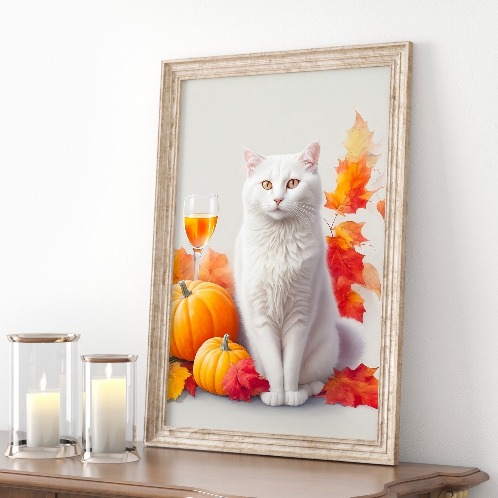 Halloween Cat Art Wall Printable, Gift for Cat Lovers, Cat Wall ...