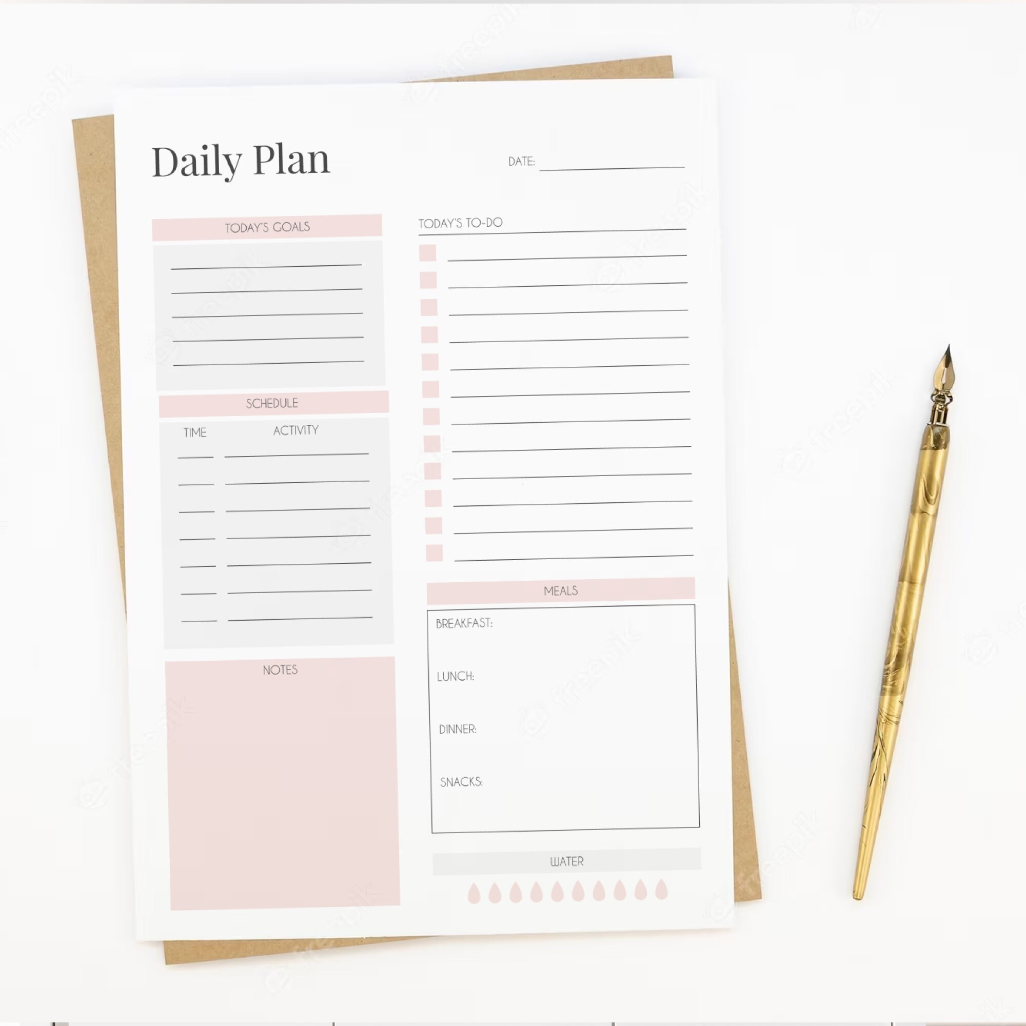 2023 Daily Planner Printable and Digital Minimal Elegant One - Etsy