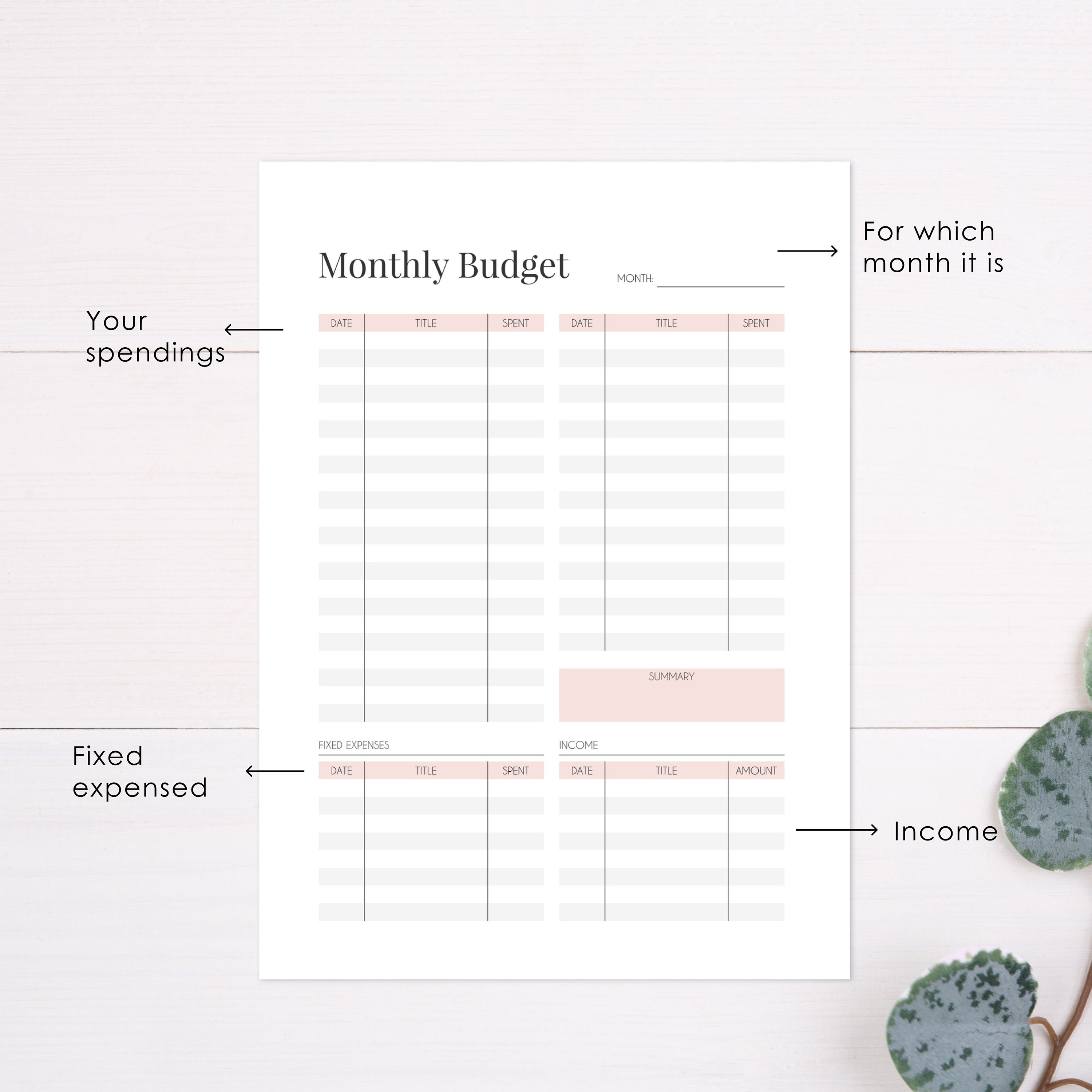 Monthly Budget Planner Financial Organizer Personal Finance Tracker ...