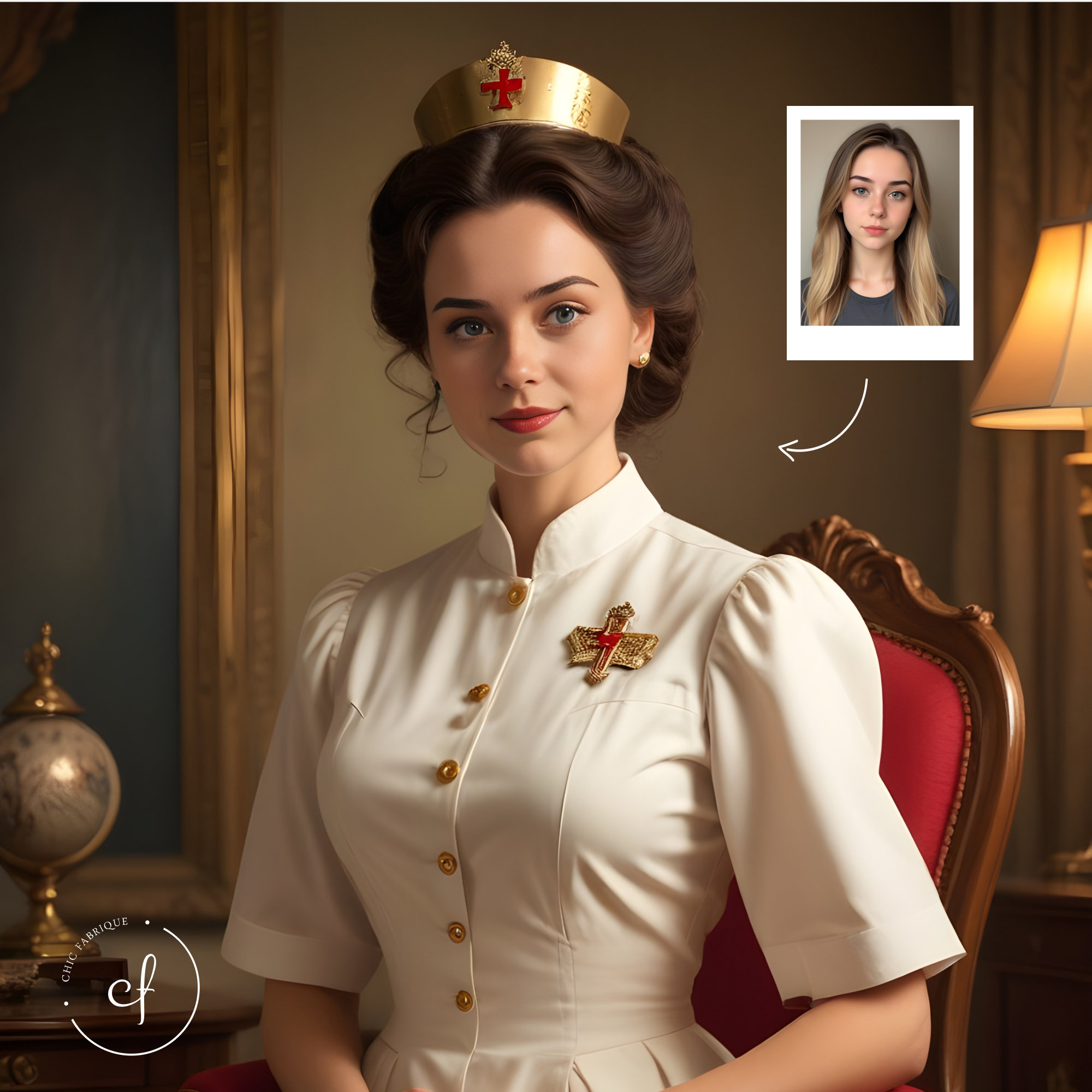 Personalized Nurse Gift, Royal Portrait From Photo, Personalized Gift ...